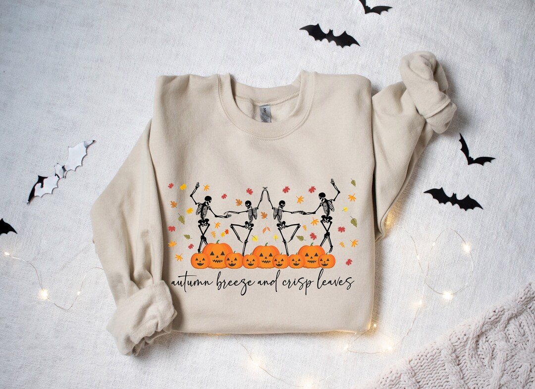 Pumpkin Halloween Sweatshirt, Skeleton Halloween Shirt, Pumpkin Shirt ...