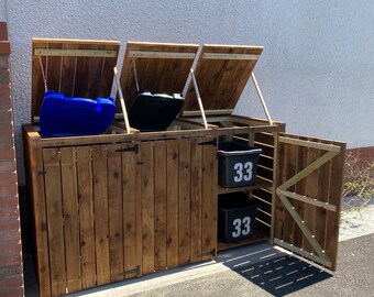 Bespoke Handmade Quad Wheelie Bin Storage | Etsy UK