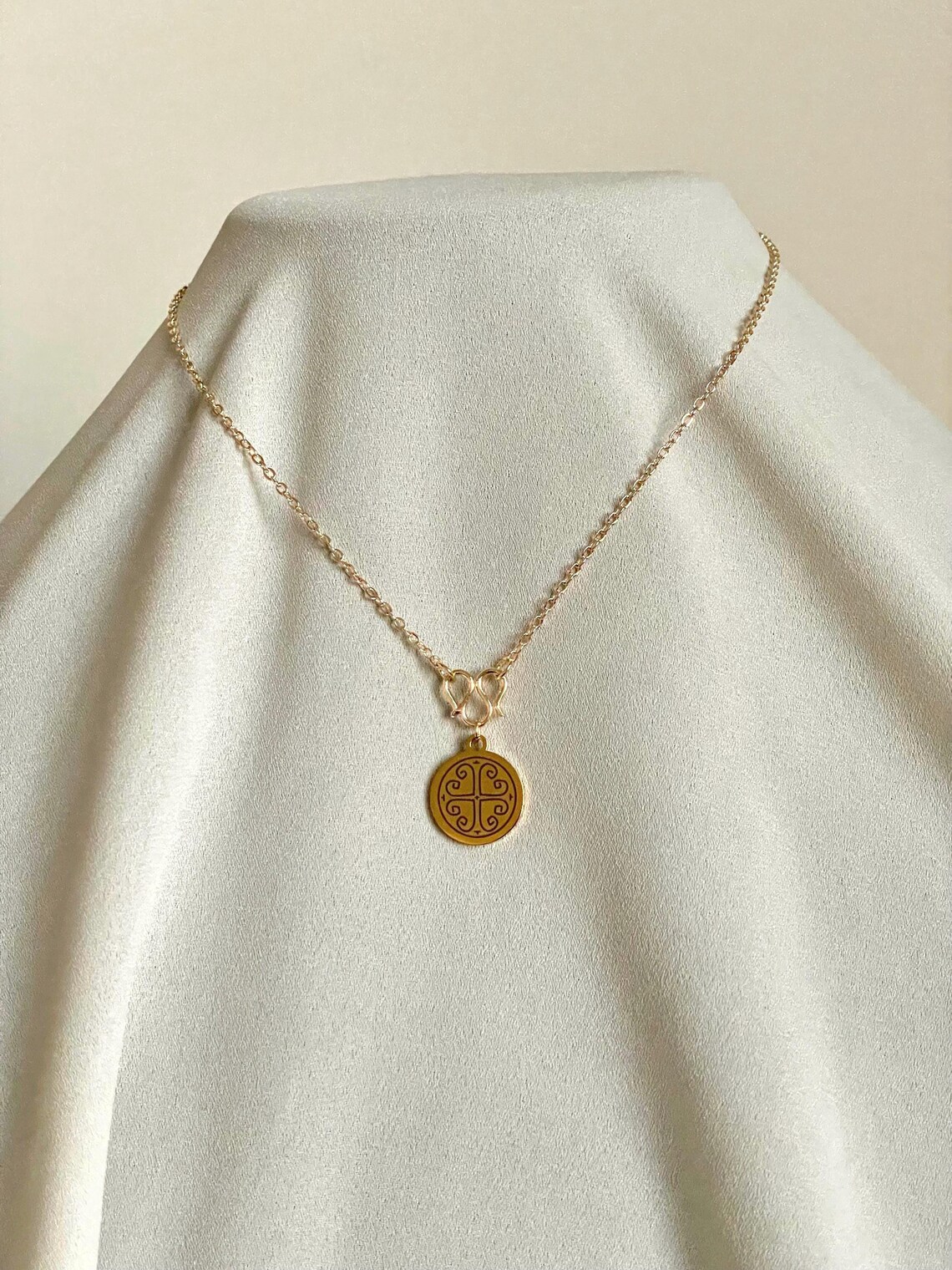 Hmong Inspired Heart Pendant Necklace Gold - Etsy