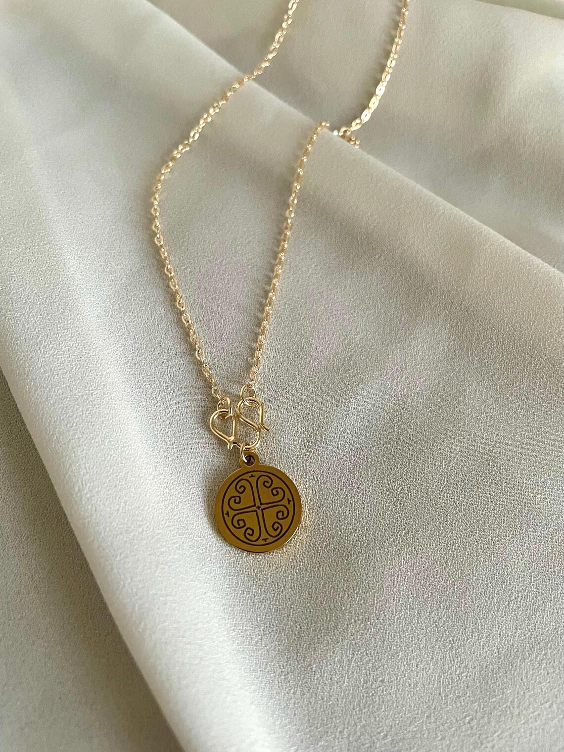 Hmong Inspired Heart Pendant Necklace Gold - Etsy