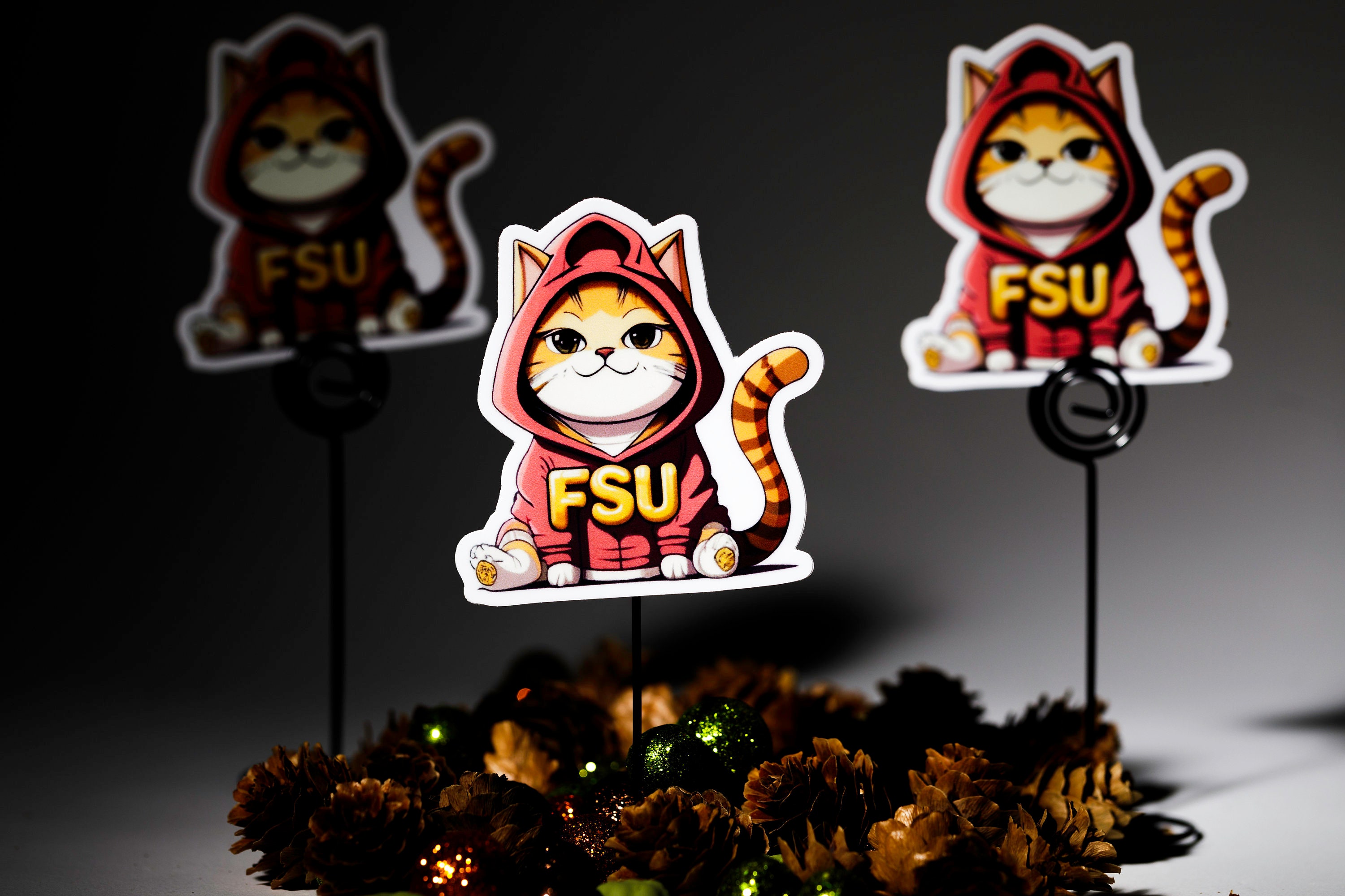 Cat in FSU Hoodie Vinyl Stickerfsu Cat Sticker Waterproof, High-quality ...