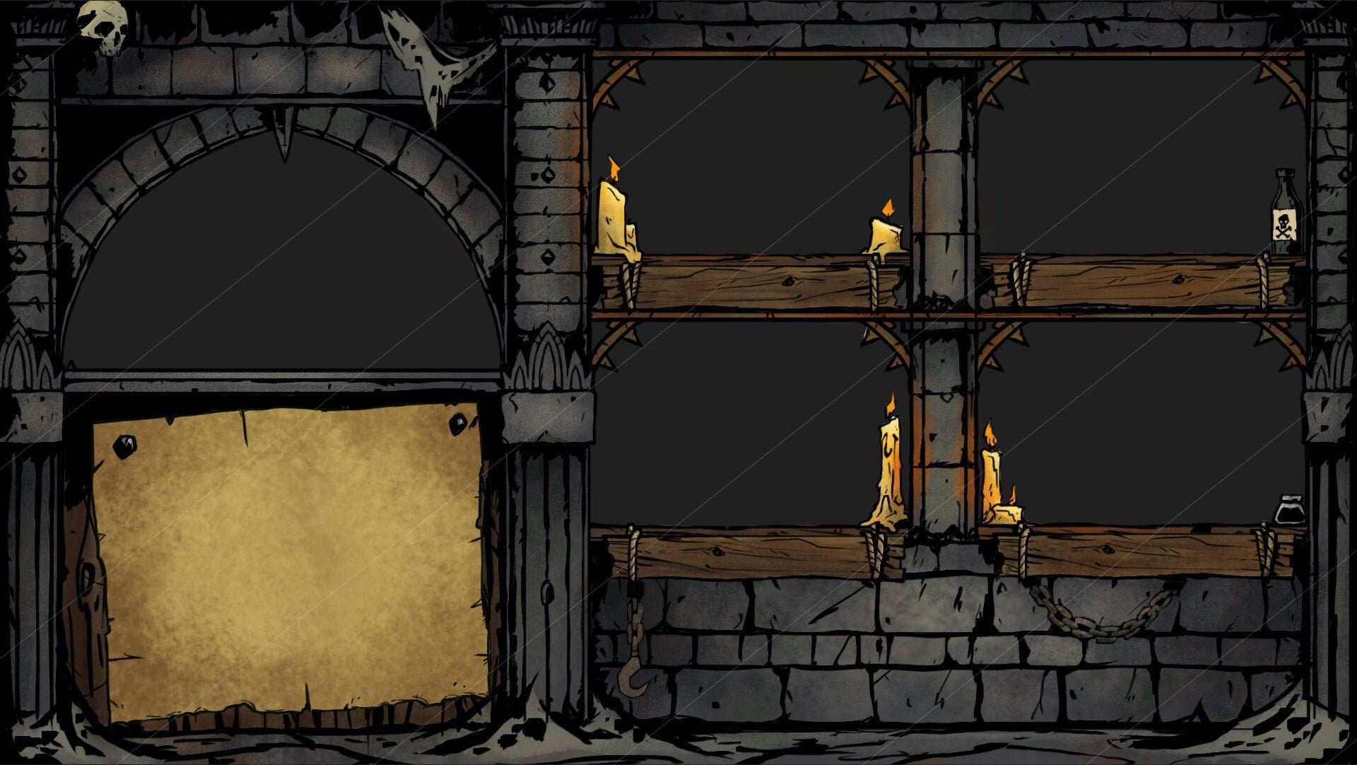 Stylized Hand-drawn Dungeon Themed TTRPG Livestream Overlay - Etsy