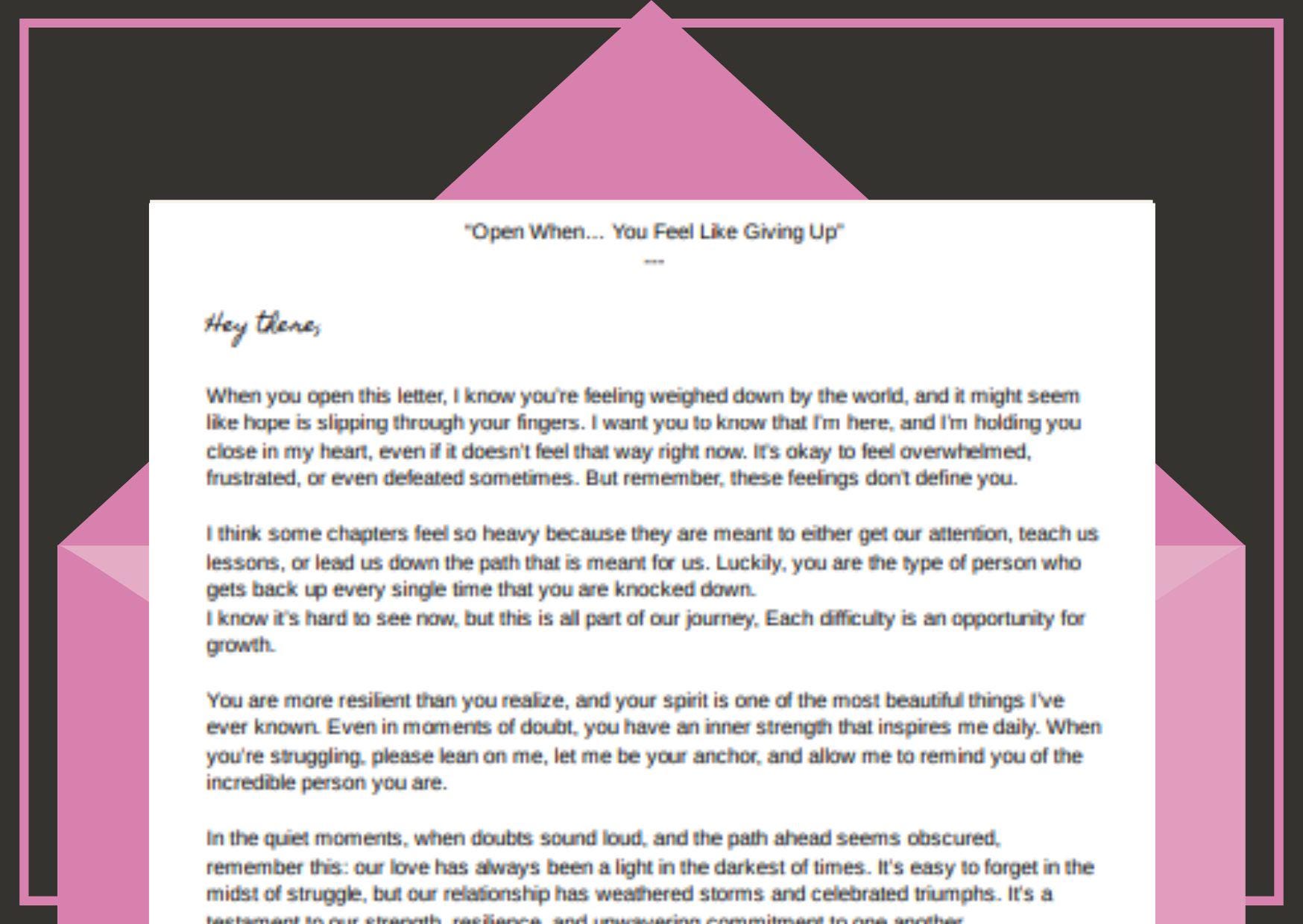 Printable Open When Letters for Boyfriend/ Girlfriend- Prewritten ...