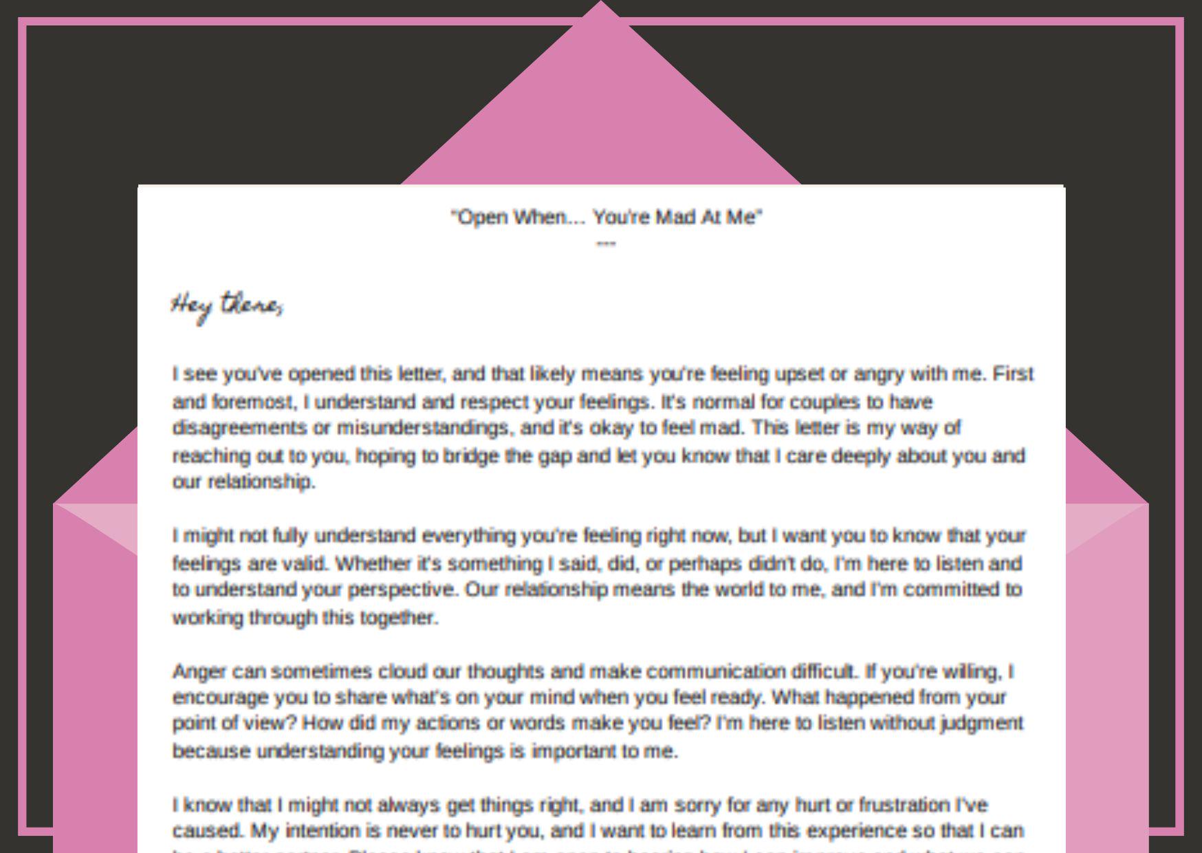 Printable Open When Letters for Boyfriend/ Girlfriend- Prewritten ...