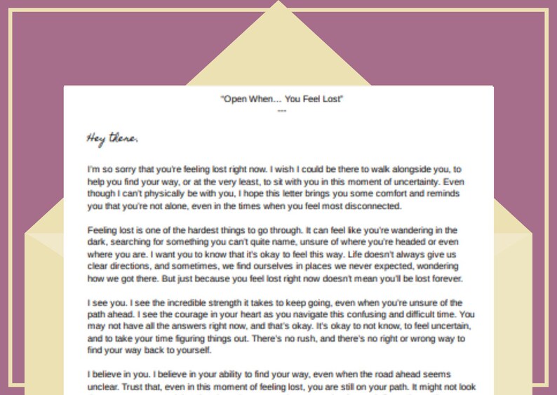 Printable Open When Letters for Friends- Prewritten Letters to Support ...