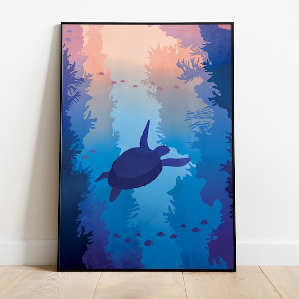 Sea Turtle Poster - Etsy