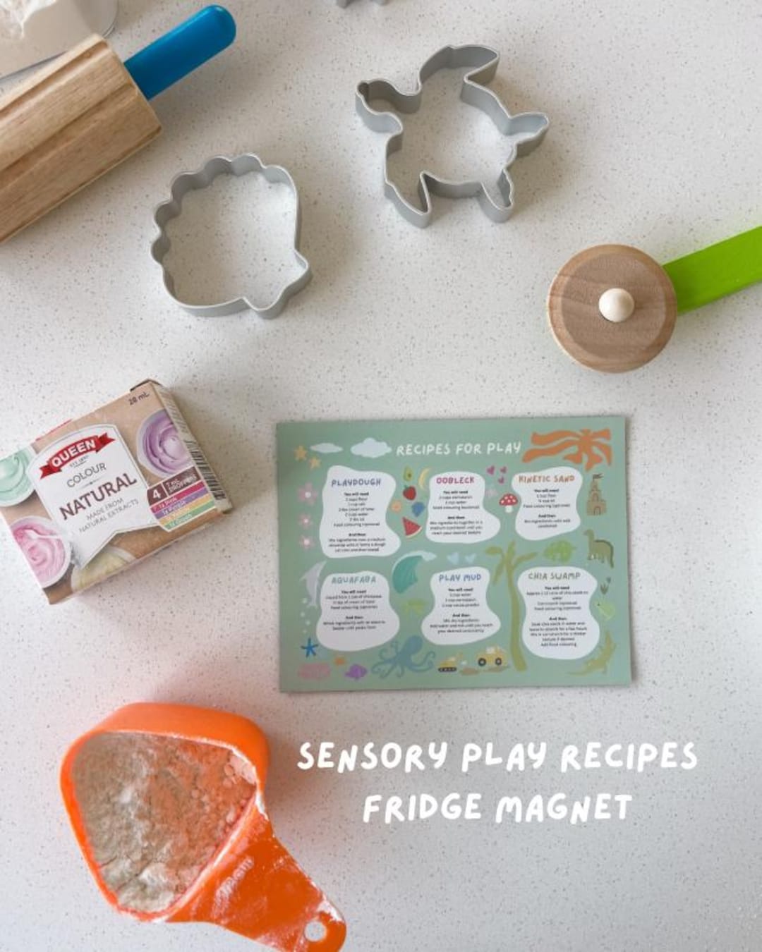 Sensory Play Recipe Magnet: DIY Playdough, Oobleck, Kinetic Sand - Etsy