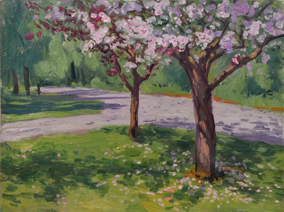 Spring Blossoms- (unframed) 12”x16” Original Plein Air Landscape ...