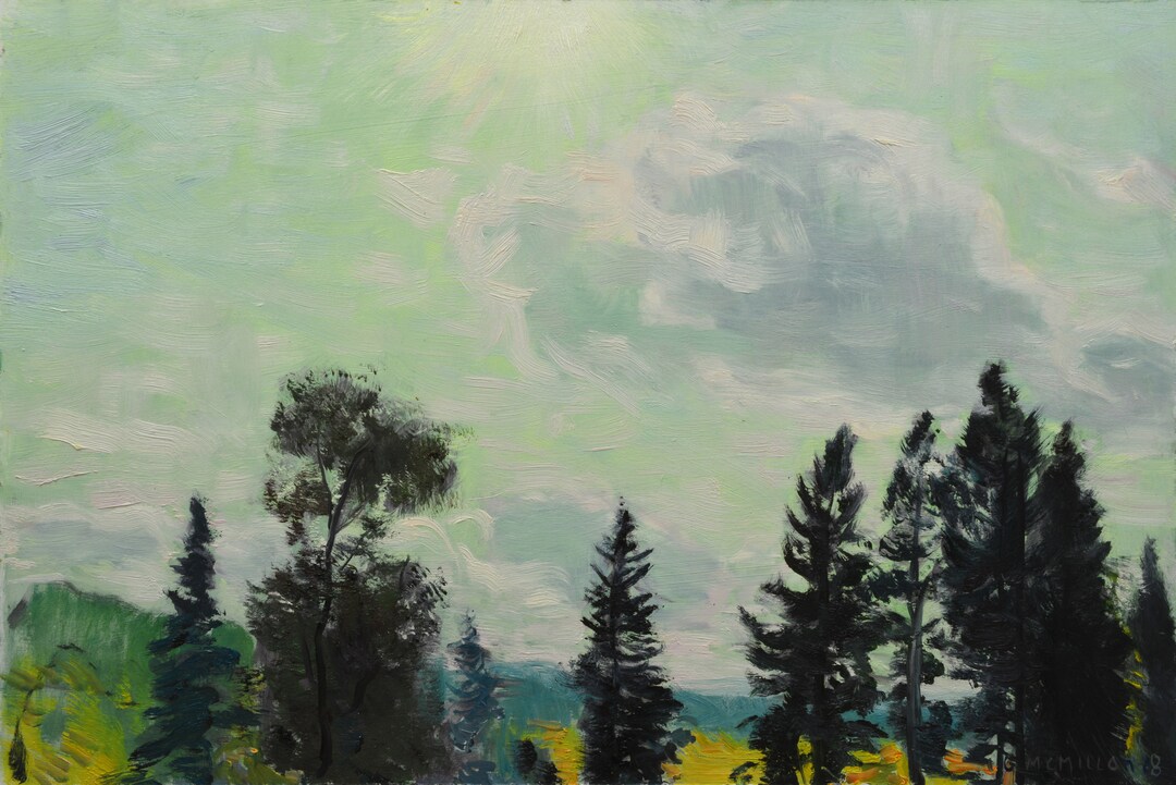 Calgary Trees, (UNFRAMED) Impressionist Painting, Colourful Art ...