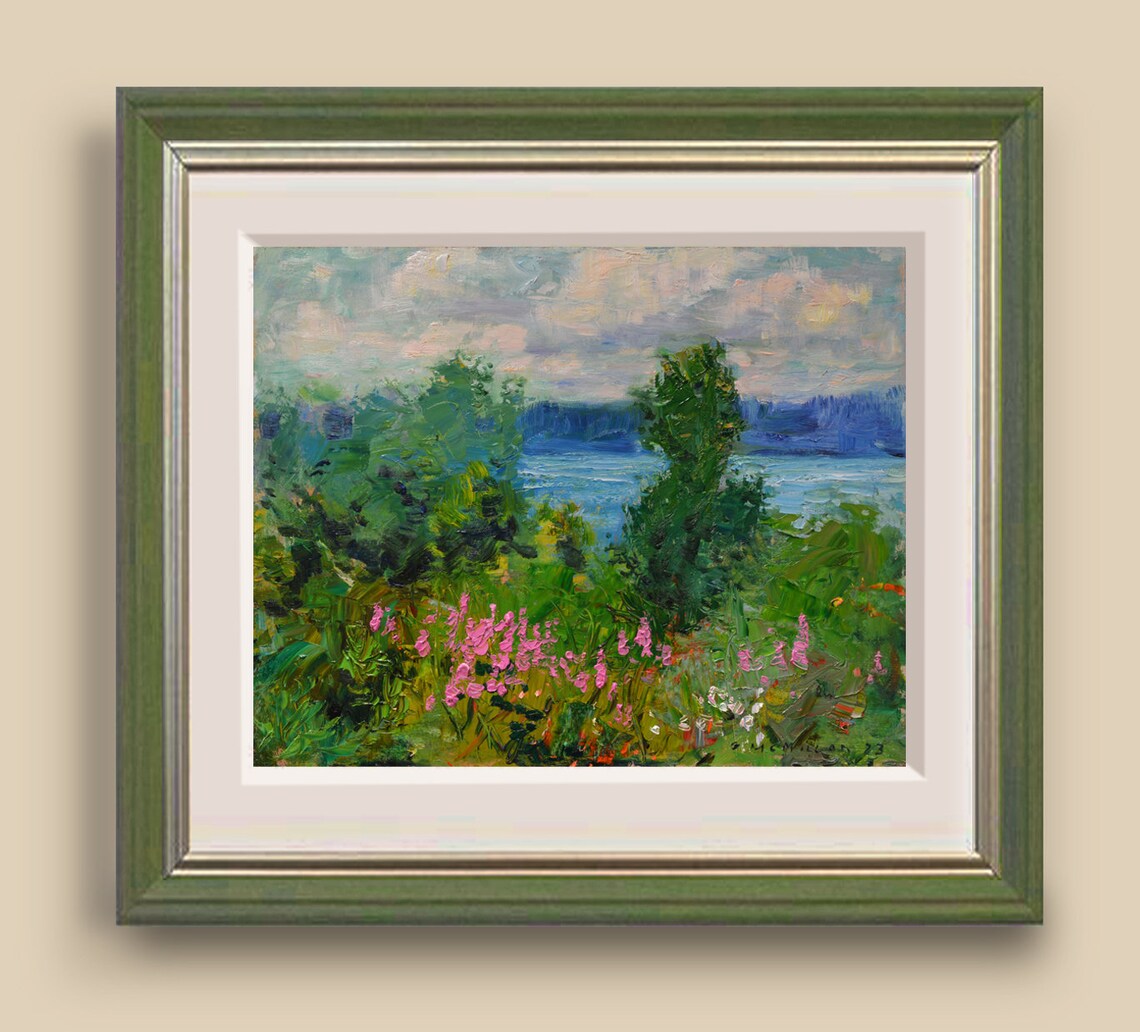 Lakeshore - Original Impressionist Landscape Oil Painting of ...