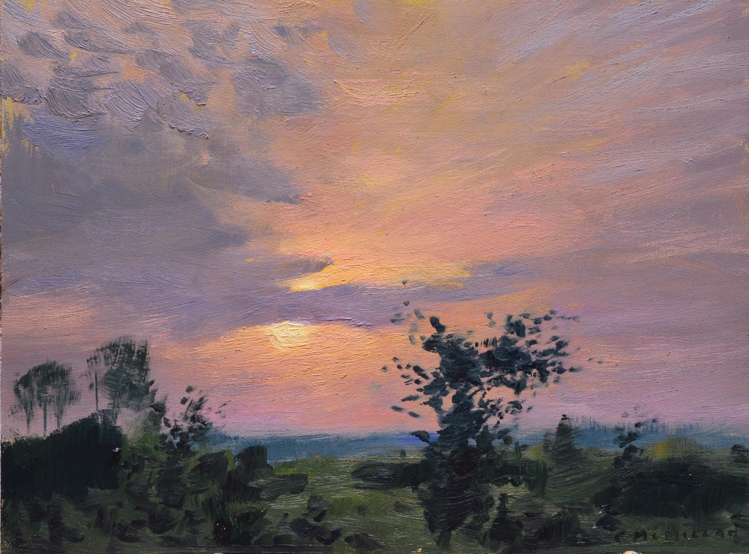 September Sunset -this Original Oil Painting of a Glowing Sunset Will ...