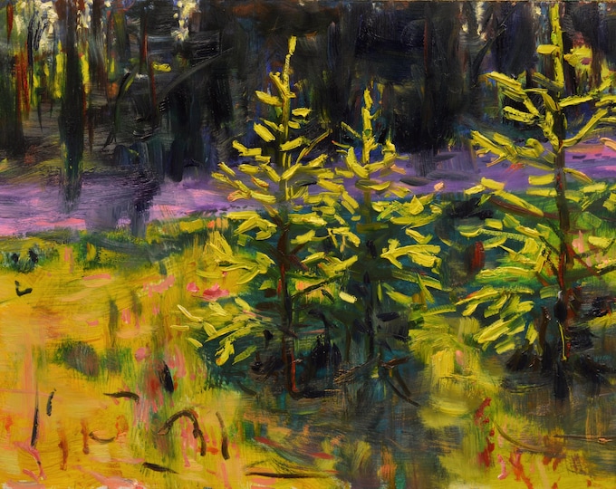 Spruce and Poplar, UNFRAMED Original 16"x24" Autumn Landscape ...