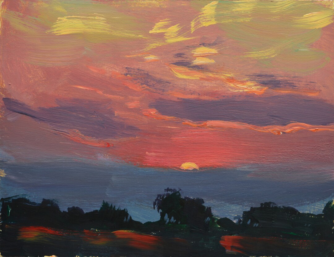 Fade to Red-–a Moody Sunset Sky Makes up This Original Landscape ...