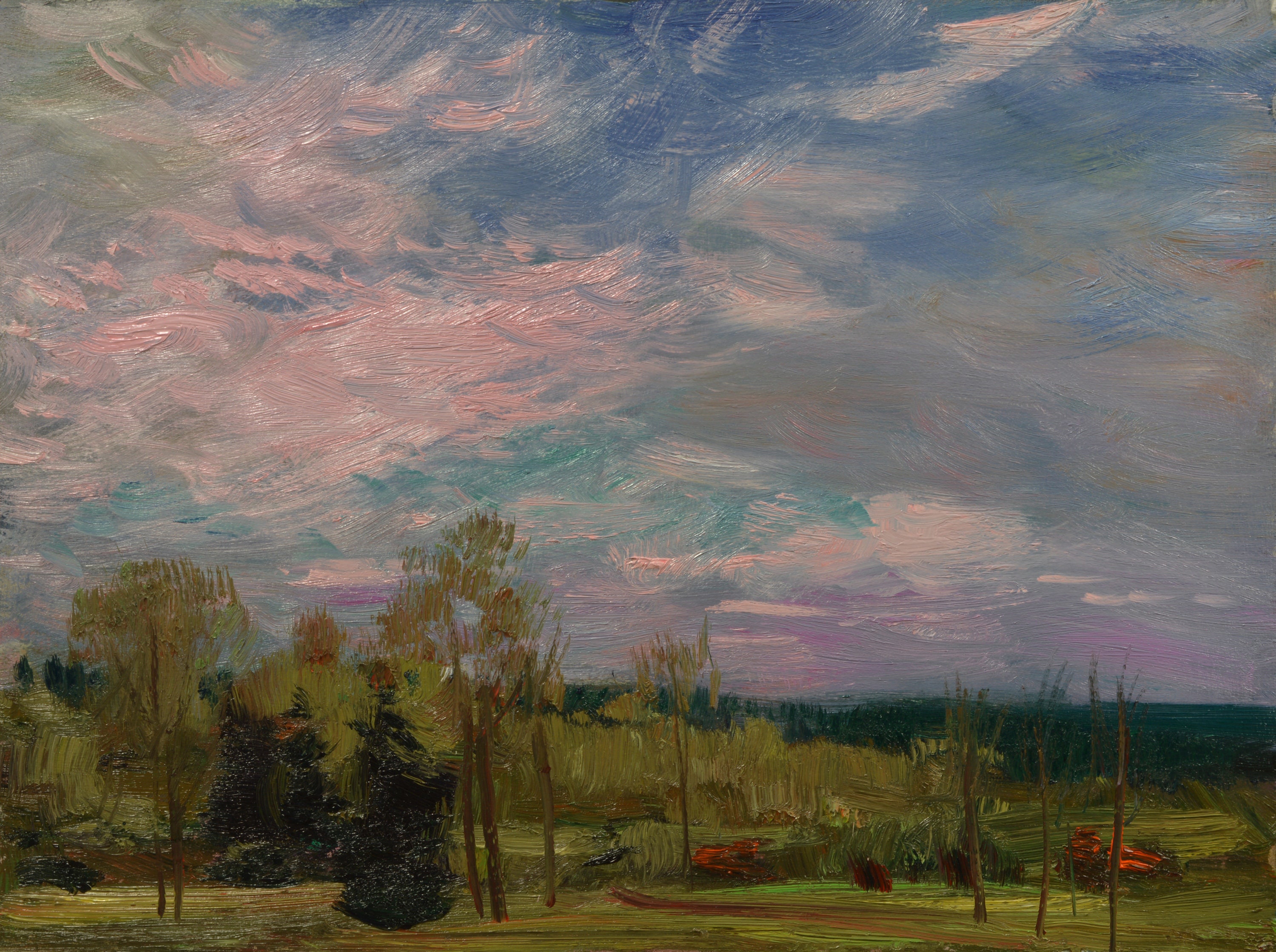 Poplar Buds-(unframed) 12”x16” Original Plein Air Landscape Painting in ...