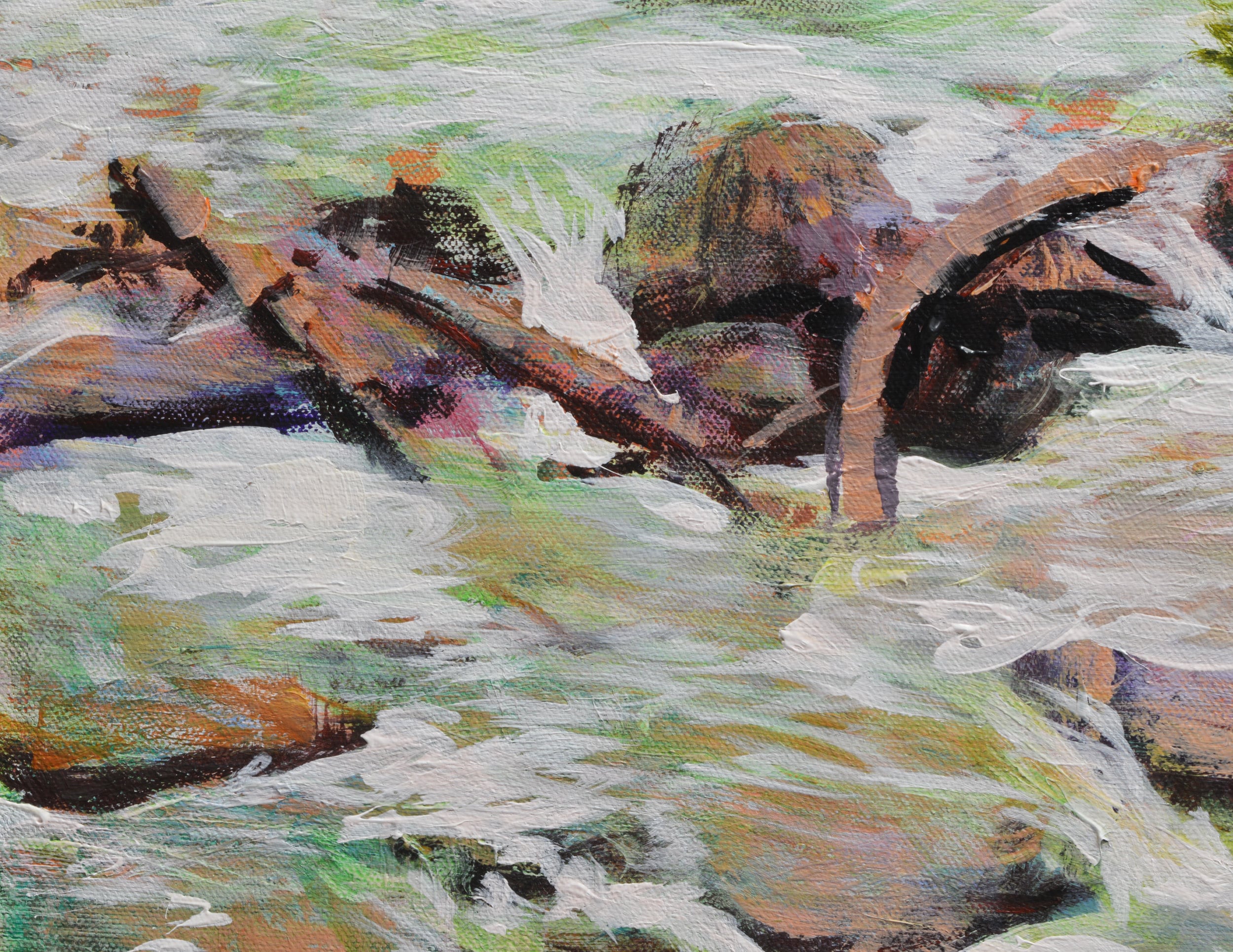 Forest Stream- 43"x56" Original Landscape Painting in Acrylic on Canvas ...