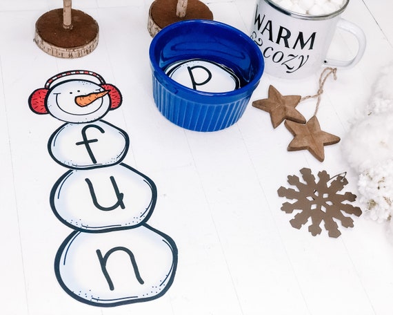 Snowman Activity Winter Printable Activity CVC Word - Etsy