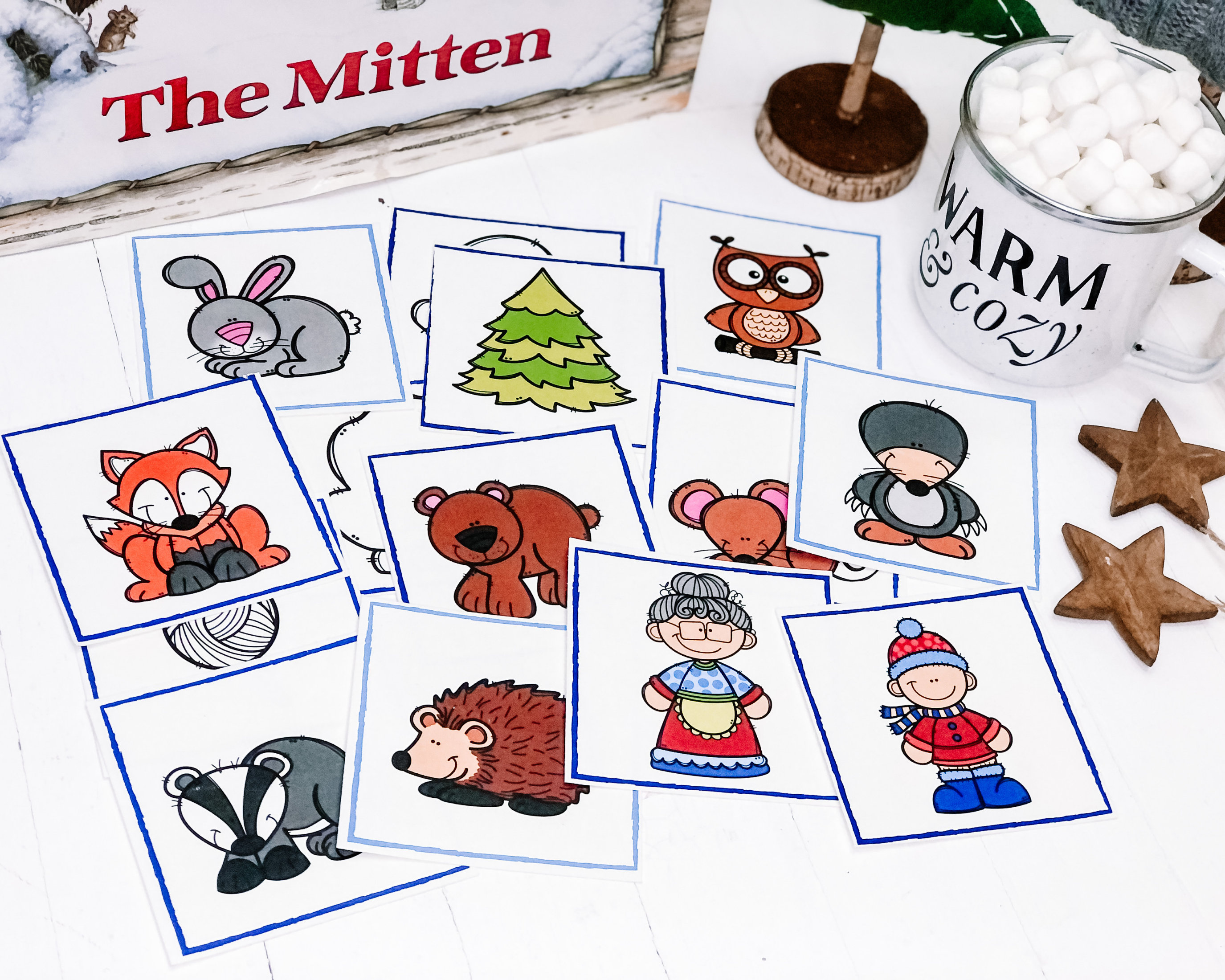 The Mitten Printable, Memory Game for Kids, Winter Memory Game ...