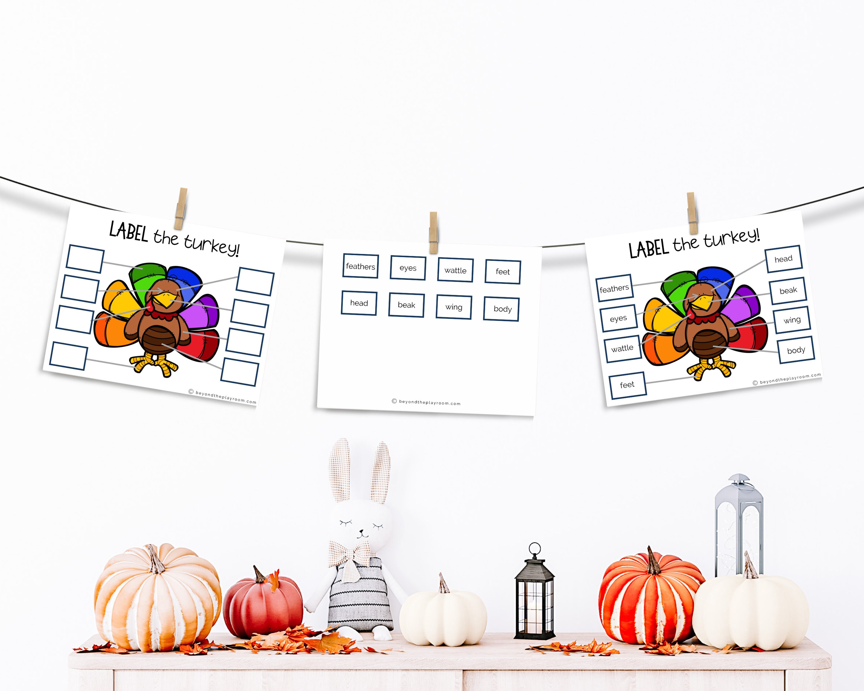 Label the Turkey, Turkey Printable for Kids, Thanksgiving Activity ...