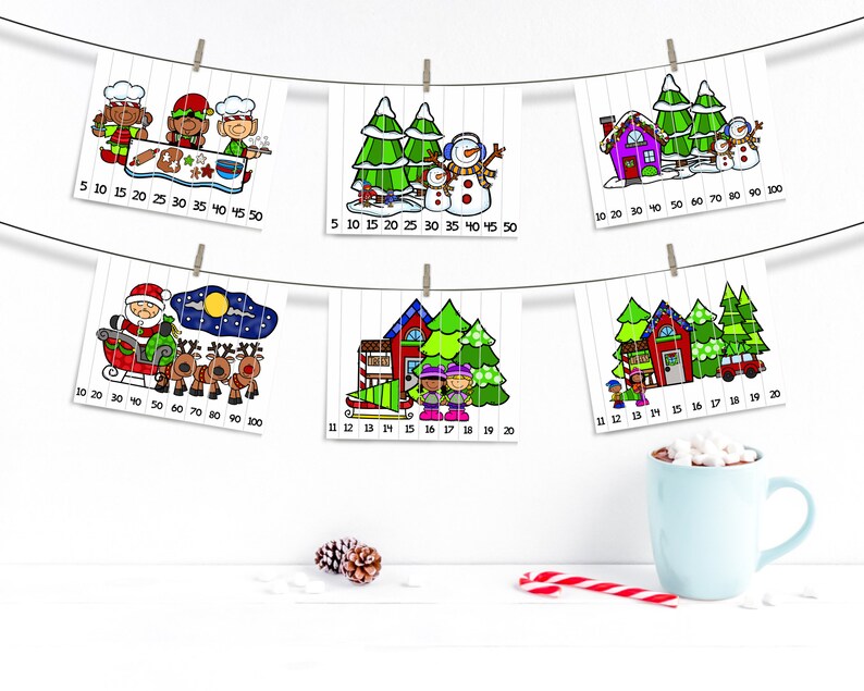 Christmas Counting Printable, Christmas Puzzle Printable, Counting ...