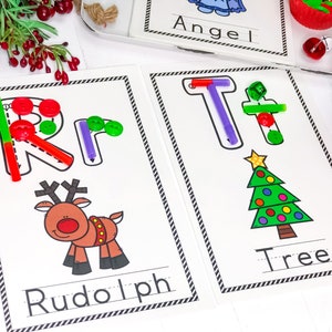 Christmas Alphabet Printable, Christmas Activity for Kids, Tracing ...