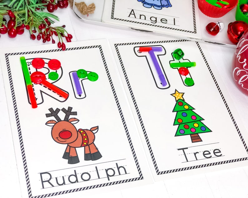 Christmas Alphabet Printable, Christmas Activity for Kids, Tracing ...