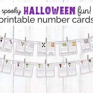 Number Cards Printable, Numbers 1-20, Halloween Activity for Kids ...