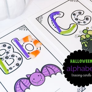 Alphabet Flashcards Printable, Halloween Activity for Kids, Letter ...