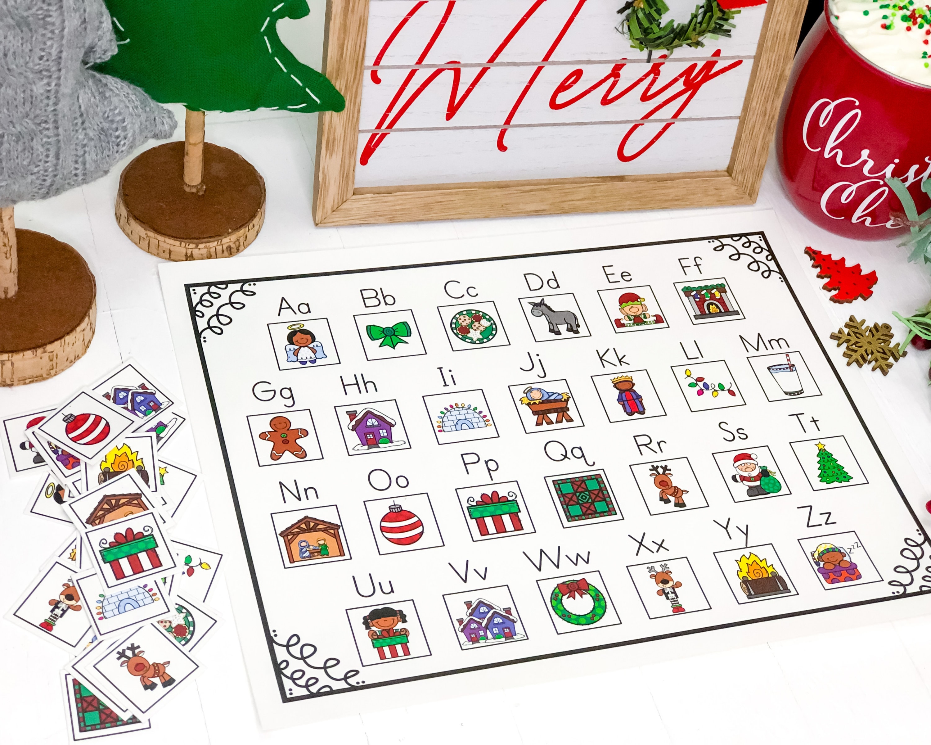Christmas Activity for Kids, Beginning Sounds, Phonics Activity ...