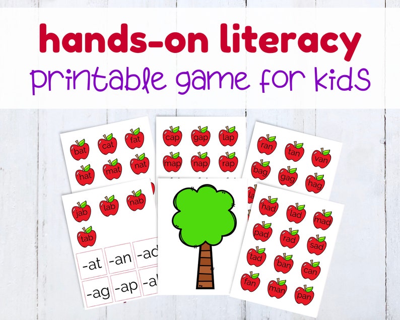 CVC Word Game, Word Family Activity, Apple Theme, Printable, Preschool ...