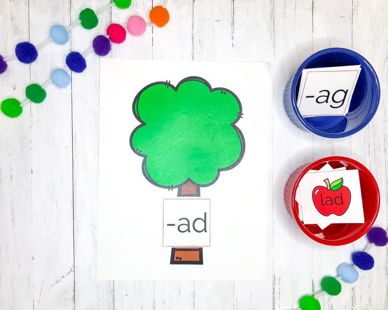 CVC Word Game, Word Family Activity, Apple Theme, Printable, Preschool ...