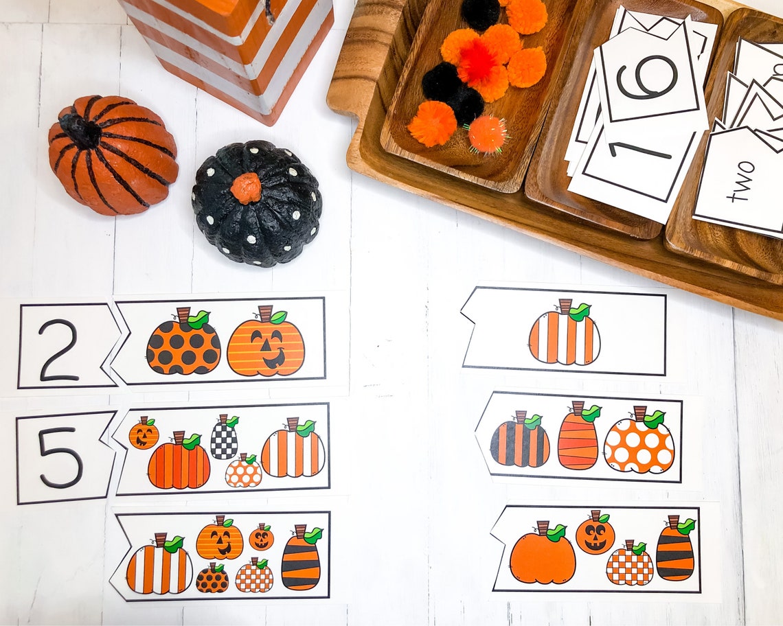 Pumpkin Counting Printable Math Game for Kids Preschool and ...