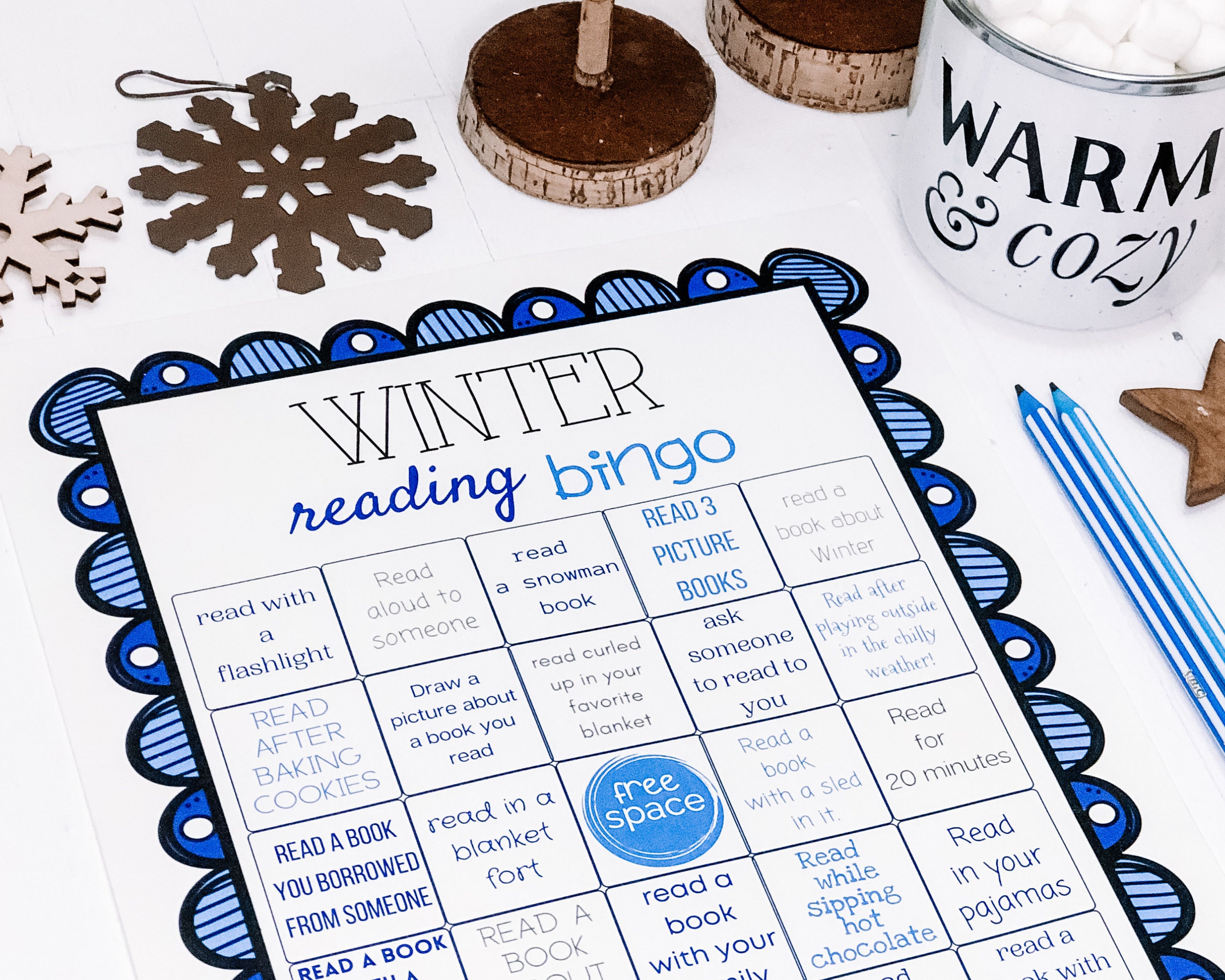Winter Reading Bingo, Reading Printable for Kids, Reading Bingo ...