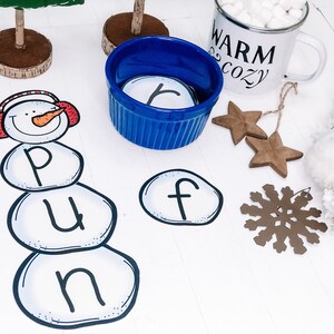 Snowman Activity, Winter Printable Activity, CVC Word Families, Winter ...