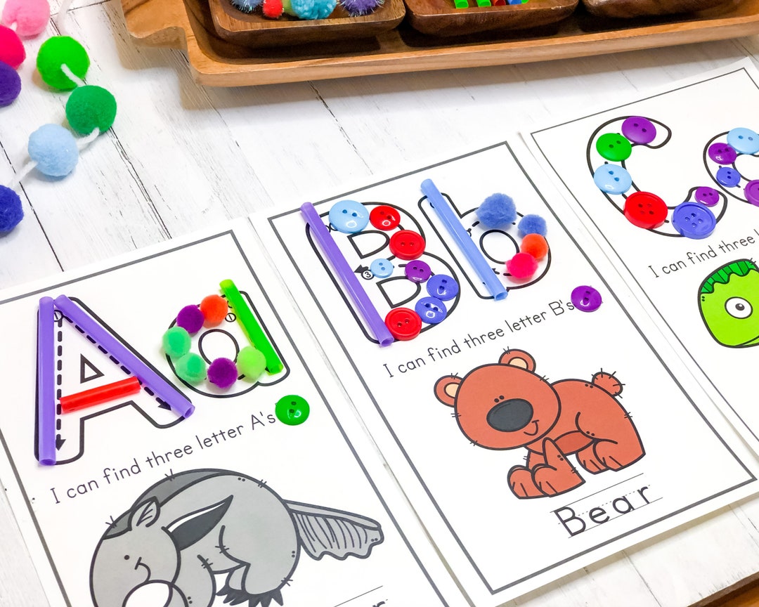 Alphabet Tracing Flashcards, Animal Theme, Printable, Preschool ...