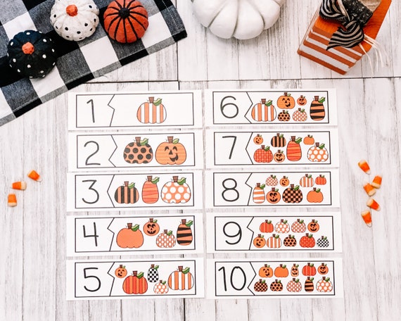 Pumpkin Counting Printable Math Game for Kids Preschool | Etsy