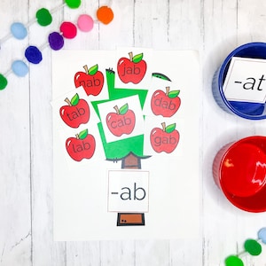 CVC Word Game, Word Family Activity, Apple Theme, Printable, Preschool ...