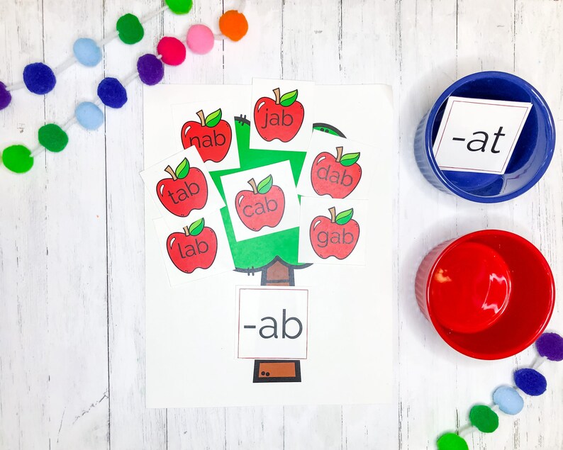 CVC Word Game, Word Family Activity, Apple Theme, Printable, Preschool ...