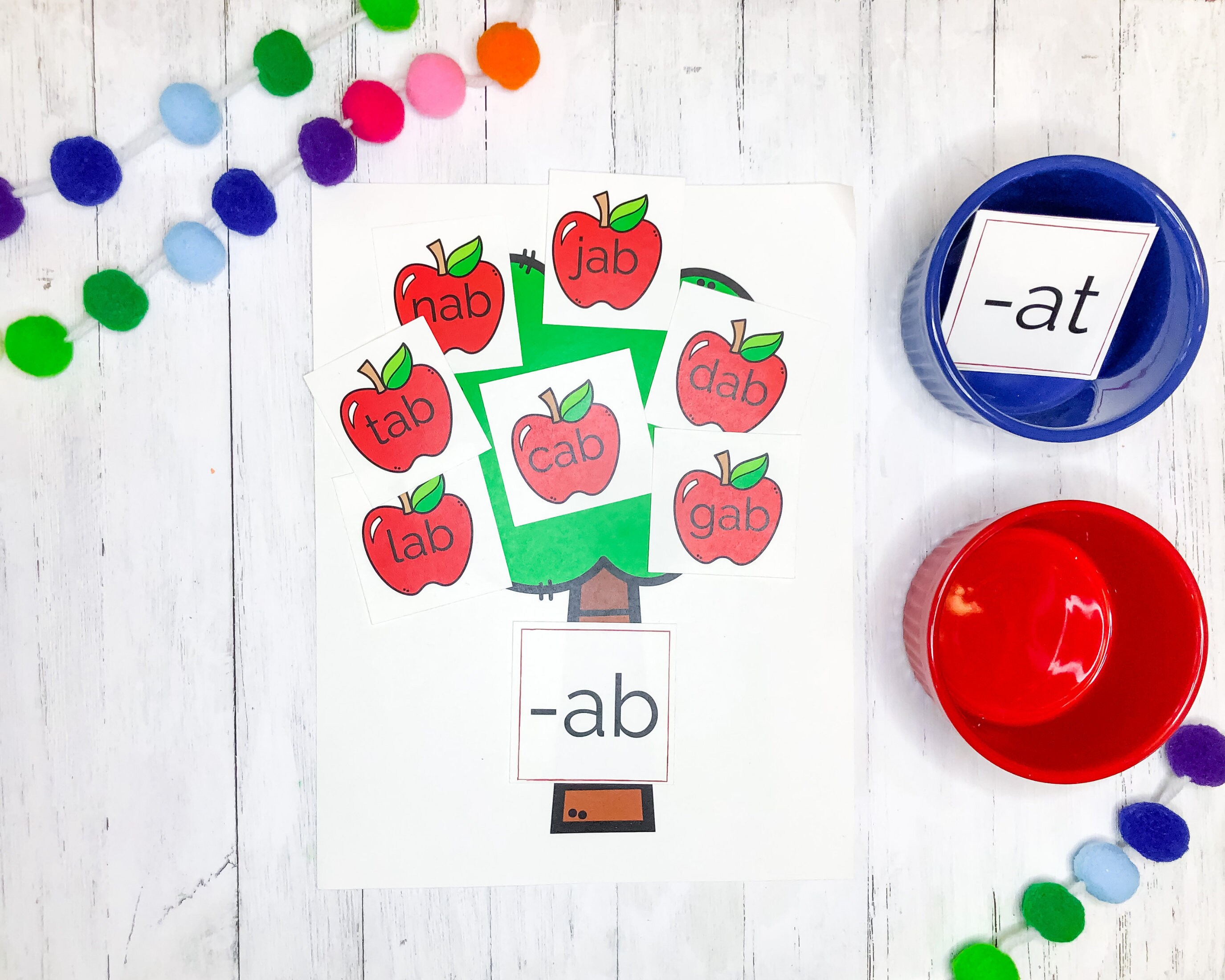 CVC Word Game, Word Family Activity, Apple Theme, Printable, Preschool ...