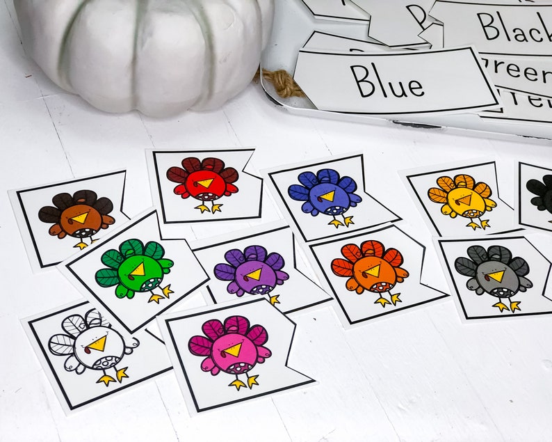 Color Matching, Turkey Printable, Matching Colors Activity ...