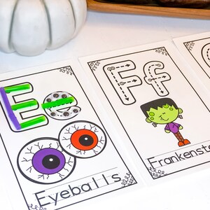 Alphabet Flashcards Printable, Halloween Activity for Kids, Letter ...