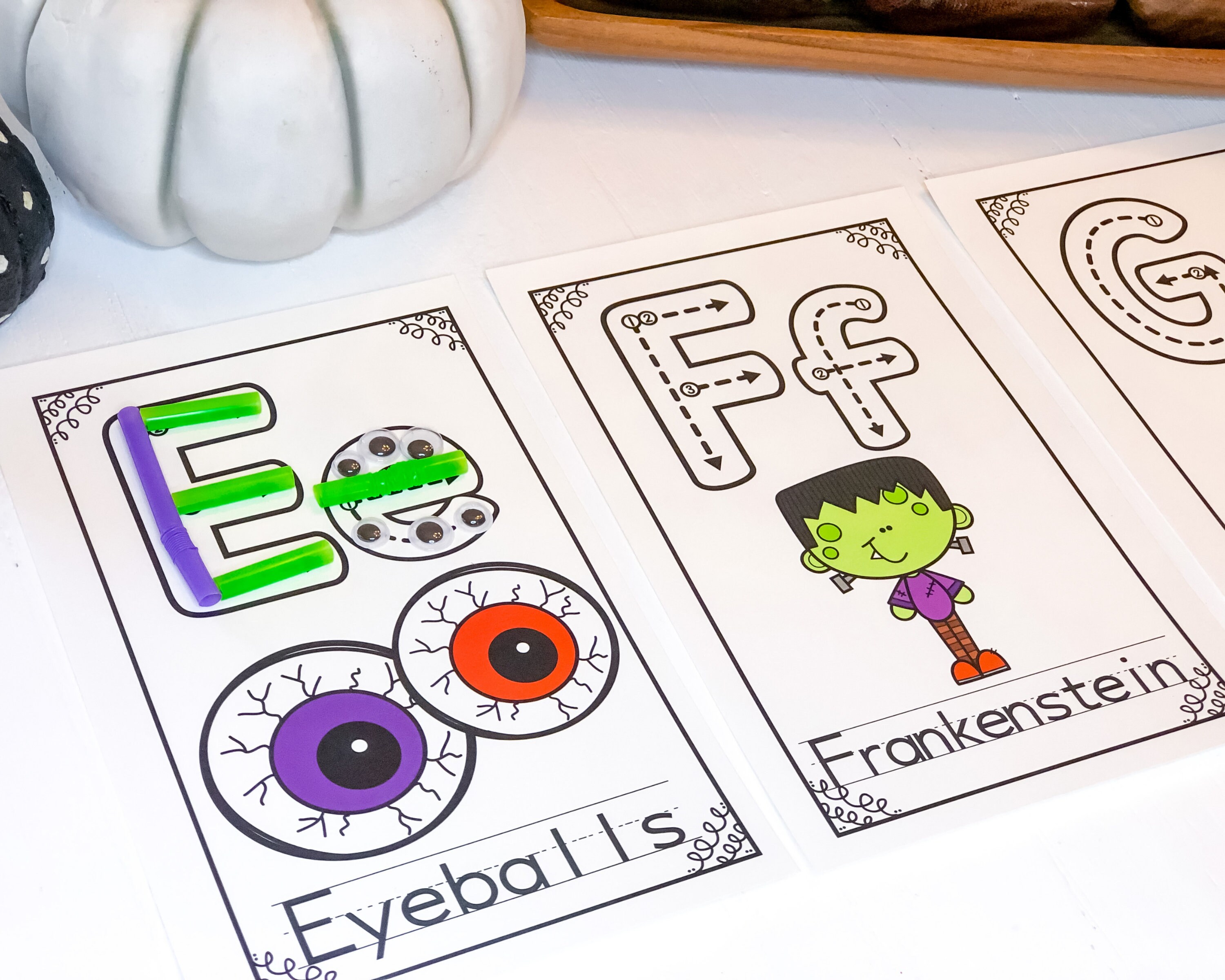 Alphabet Flashcards Printable, Halloween Activity for Kids, Letter ...