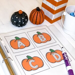 Pumpkin Alphabet Tracing Cards | Printable | Number Writing | Preschool ...