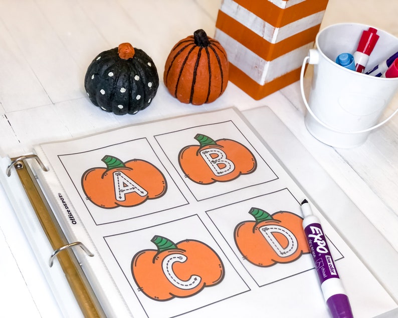 Pumpkin Alphabet Tracing Cards Printable Number Writing Preschool ...