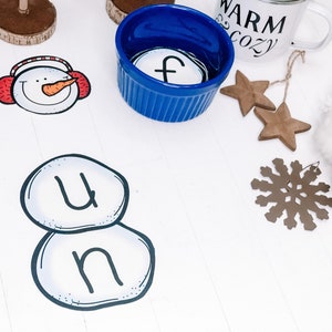 Snowman Activity, Winter Printable Activity, CVC Word Families, Winter ...