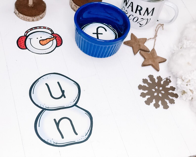 Snowman Activity, Winter Printable Activity, CVC Word Families, Winter ...