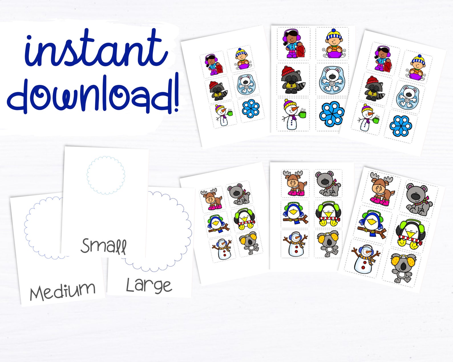 Sort by Size, Winter Printable Activity for Kids, Sorting Game, Sorting ...