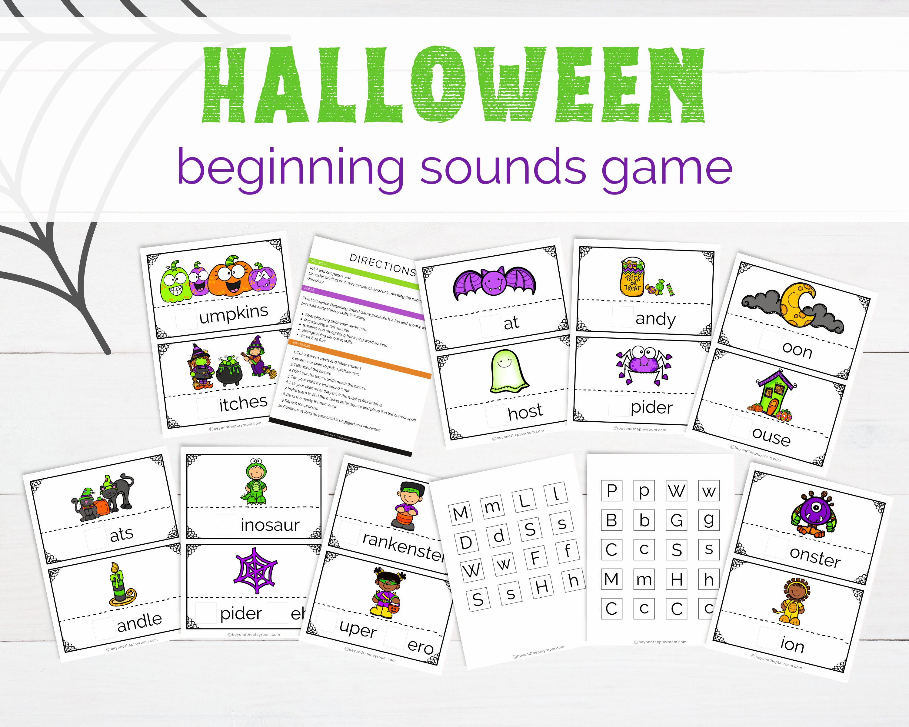 Beginning Sounds, Halloween Activity, Printable Alphabet Game ...