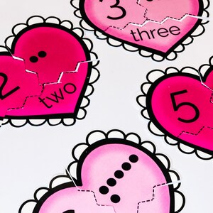 Valentine's Day Math Game, Printable Activity for Kids, Puzzle Game for ...