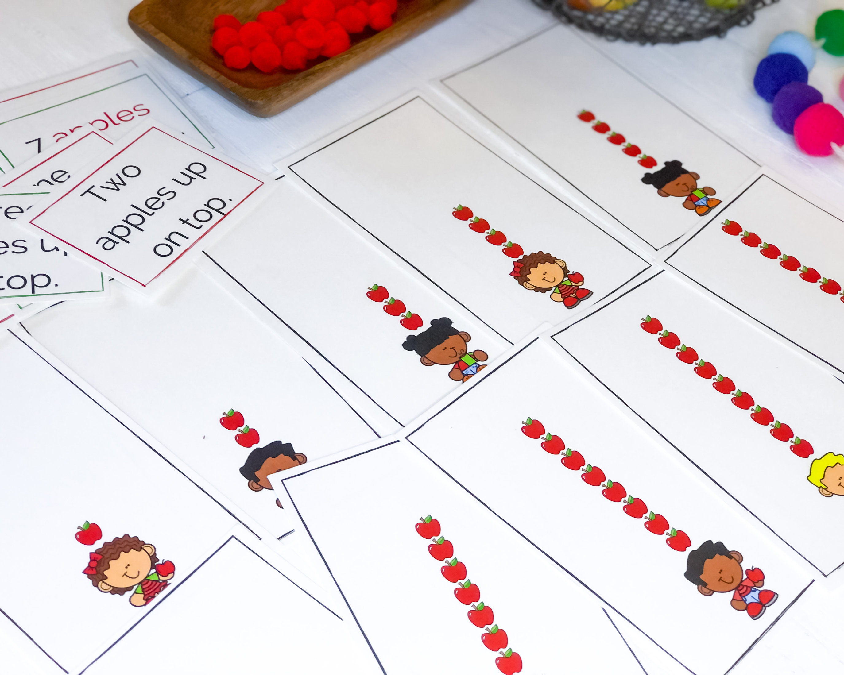 Apple Math Printable for Kids Preschool Counting Activity Kindergarten ...