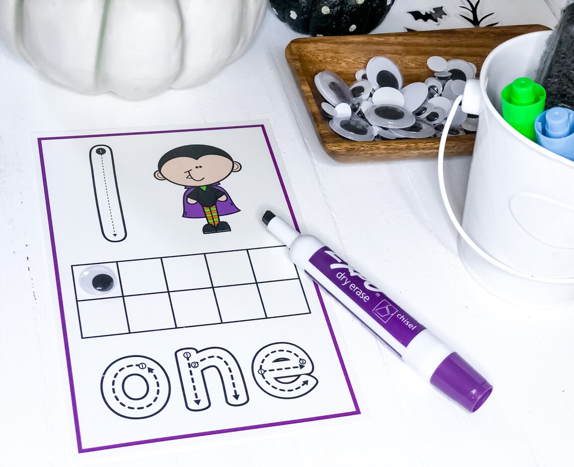 Number Cards Printable, Numbers 1-20, Halloween Activity for Kids ...